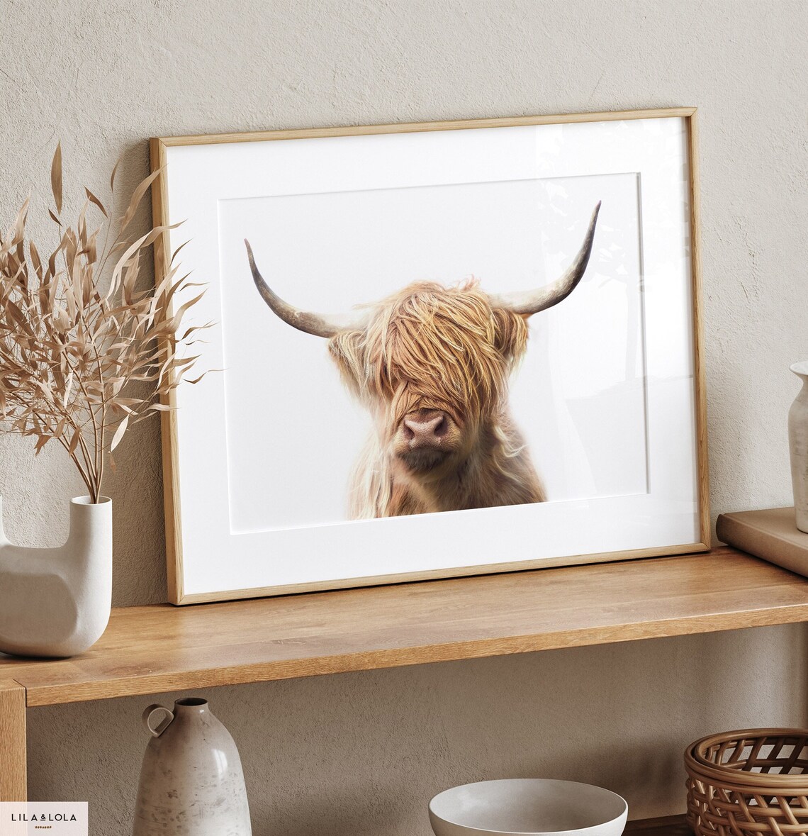 Highland Cow Print Printable Wall Art Colour Cow - Etsy