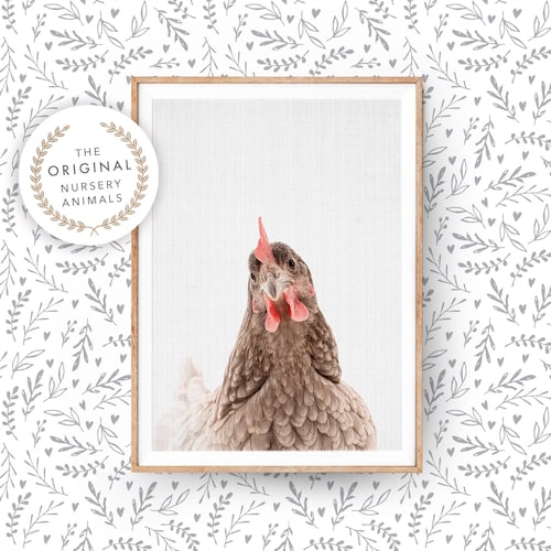 Farm Animal Print Chicken Wall Art Nursery Animal Decor - Etsy