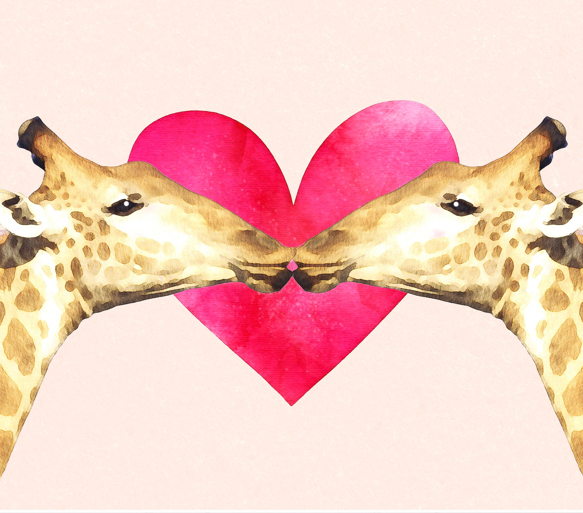 Two Giraffes Making A Heart Tattoo