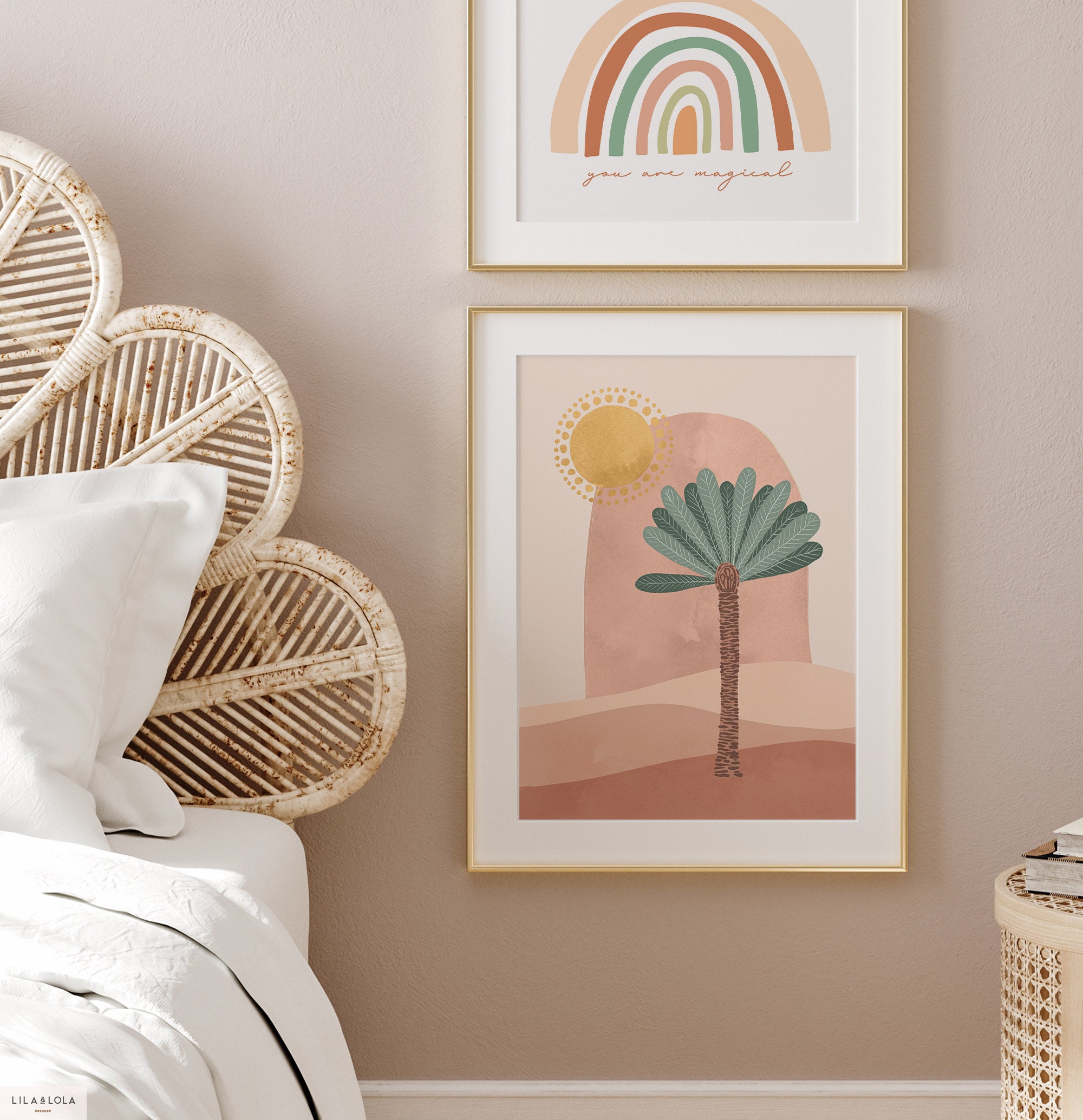 Boho Palm Tree Print Girls Bedroom or Nursery Decor - Etsy