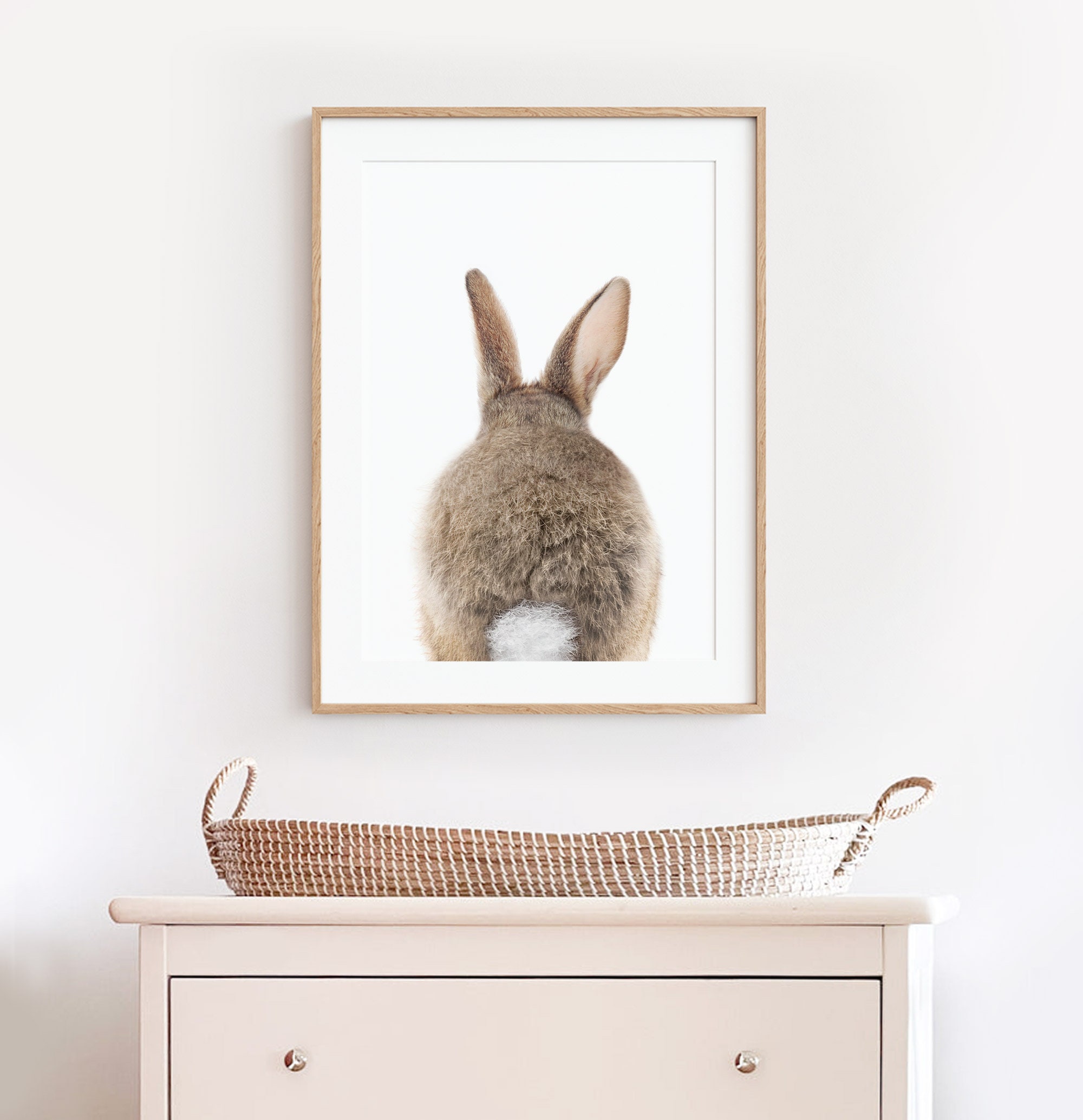 Bunny Rabbit Tail Print Nursery Wall Art Decor Instant | Etsy