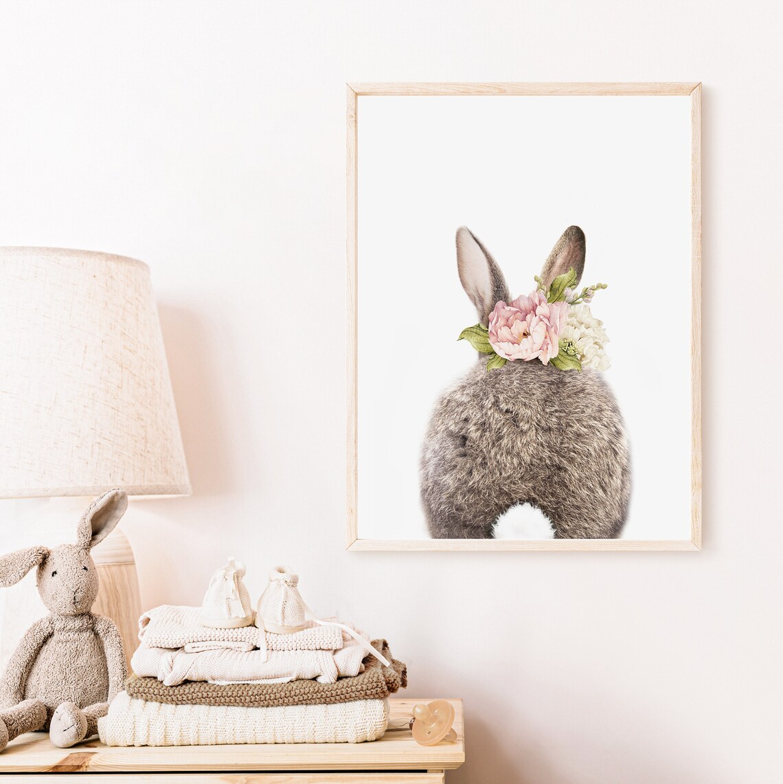 Bunny Rabbit Tail Print Girls Nursery Printable Wall Art - Etsy