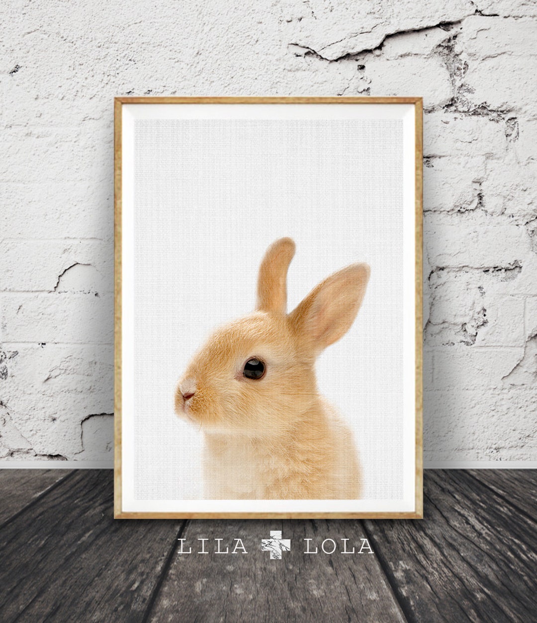Rabbit Print Wall Art, Baby Nursery Animal, Woodlands Nursery Decor ...
