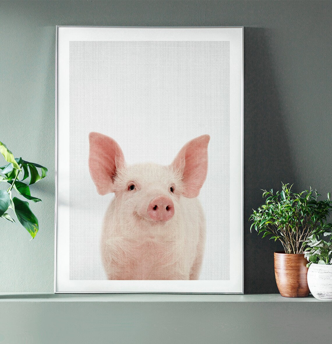 Farm Animal Print Farmhouse Printable Pig Wall Art Nursery | Etsy
