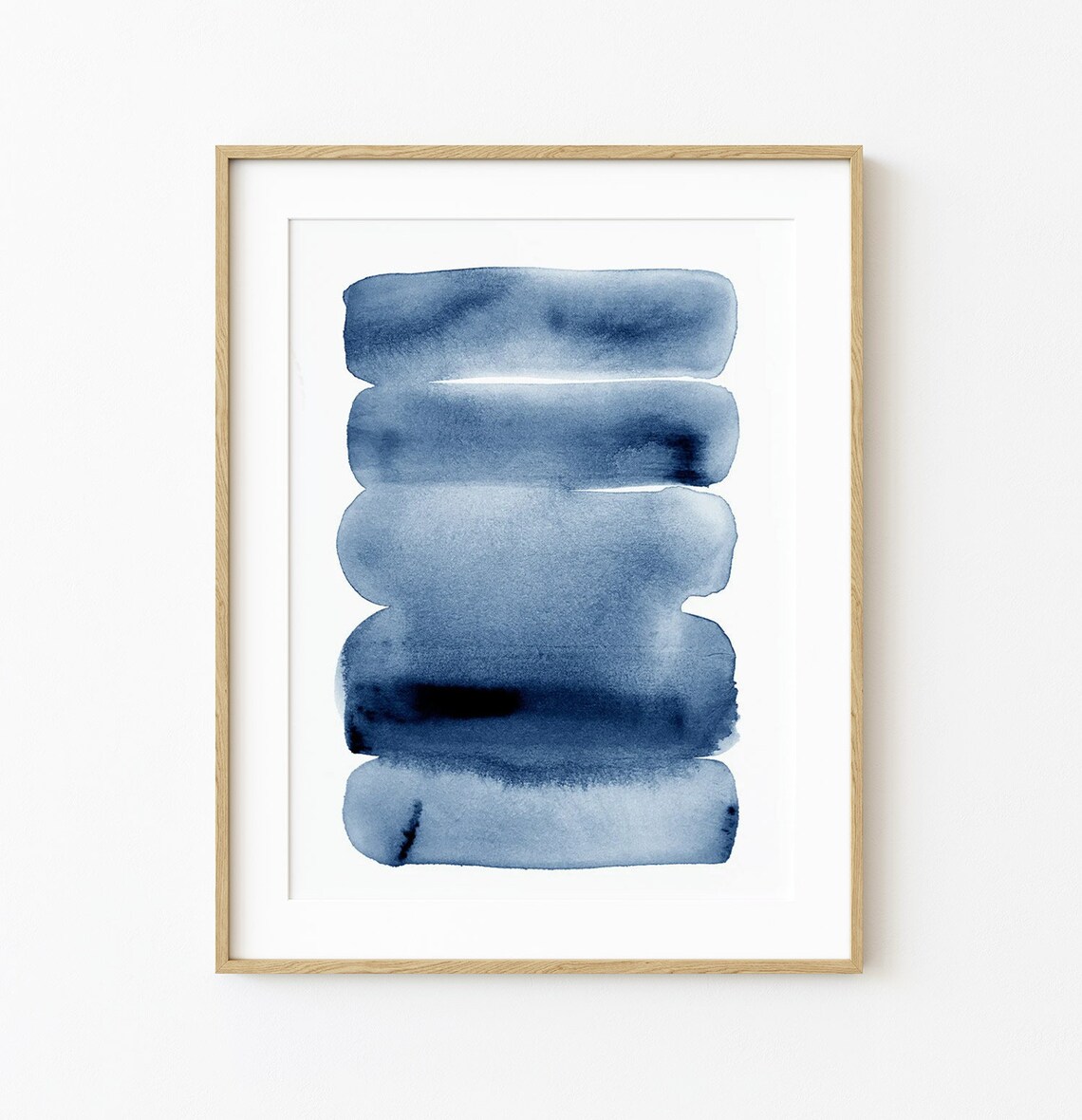 Navy Blue Abstract Print Printable Wall Art Watercolour - Etsy