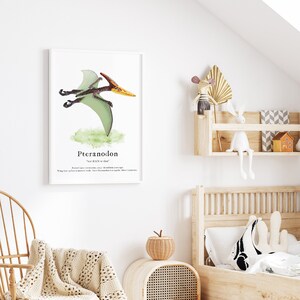 Dinosaur Wall Art Poster Print ~ Pteranodon Watercolor Picture With Fun ...