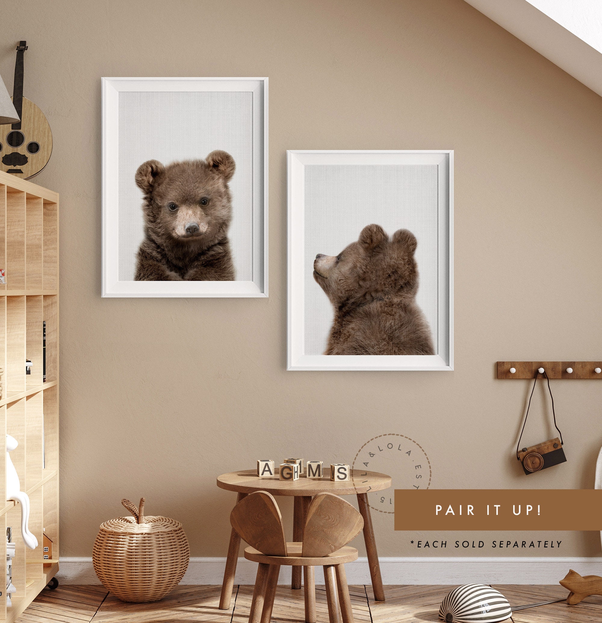 Baby Bear Wall Art Print Woodland Animal Nursery Decor - Etsy
