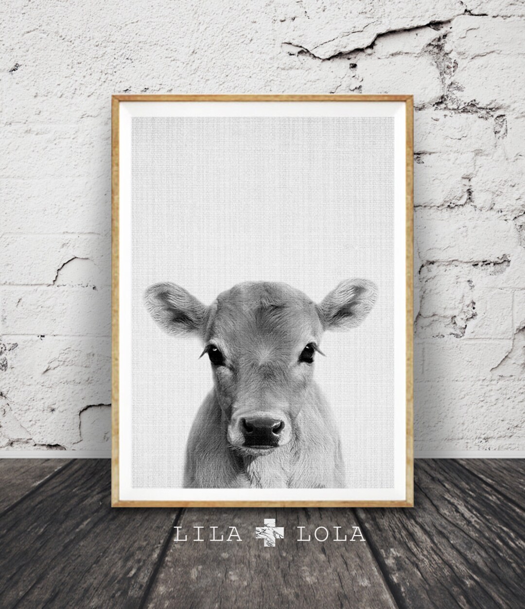 Calf Print, Baby Cow Farm Animal Wall Art, Nursery Decor, Large ...