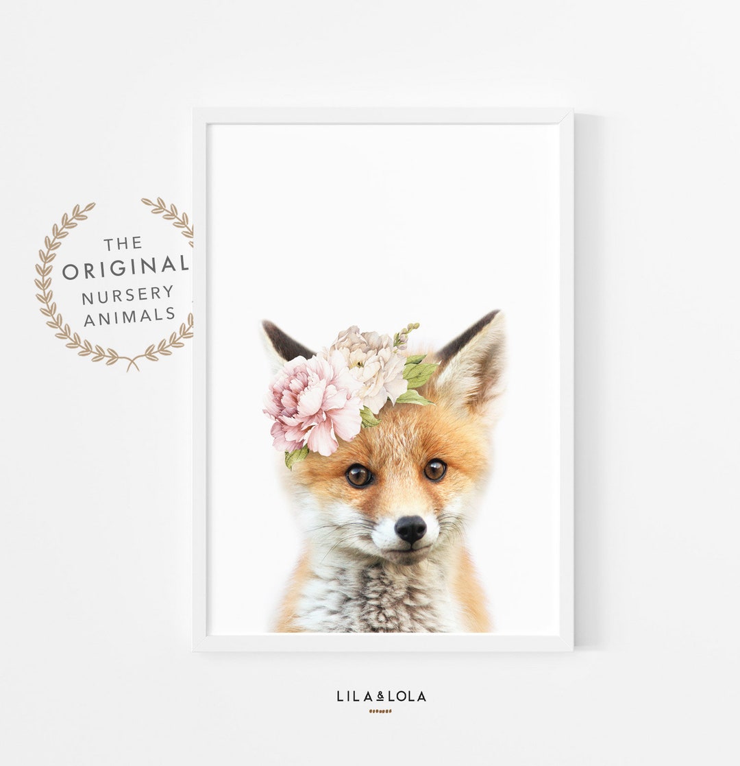 Baby Fox Print ~ Girls Woodland Nursery Room Decor ~ Printable Wall Art ...