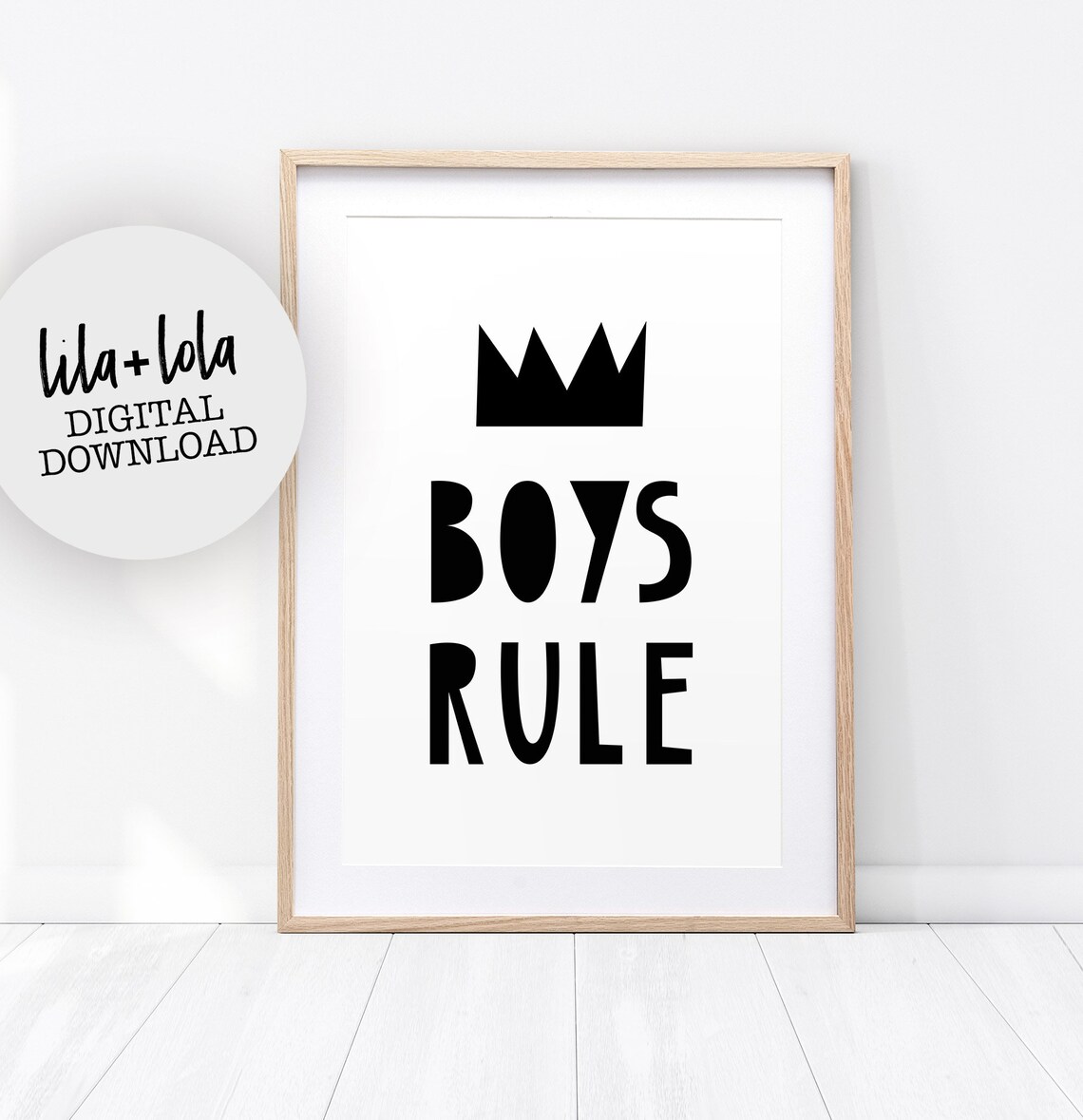 Boys Rule Print Nursery Decor Scandinavian Kids Printable - Etsy