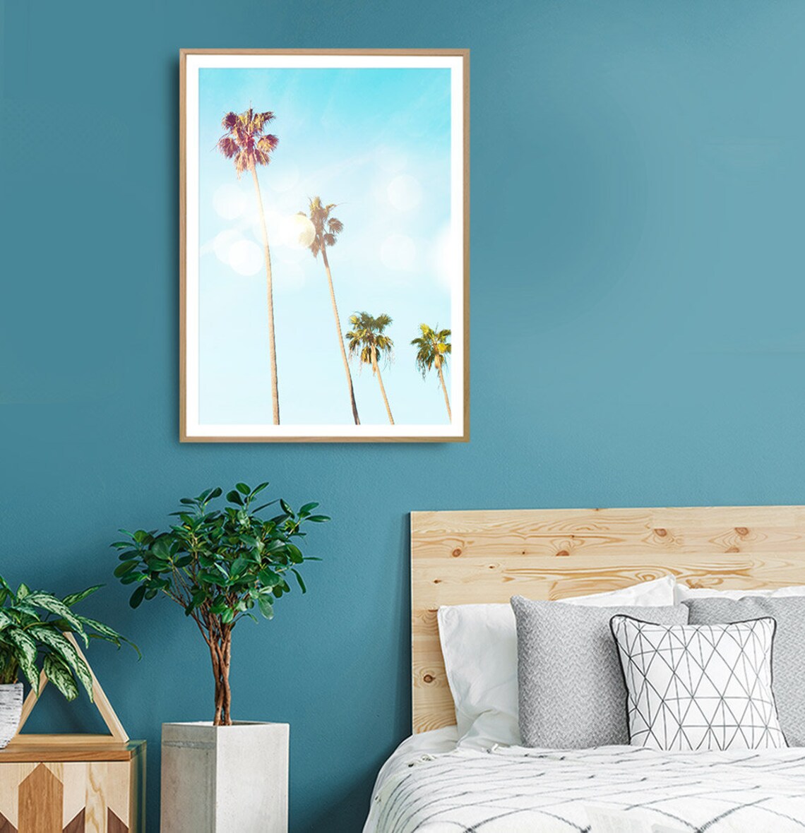 Palm Tree Print Printable Digital Download Beach Coastal | Etsy