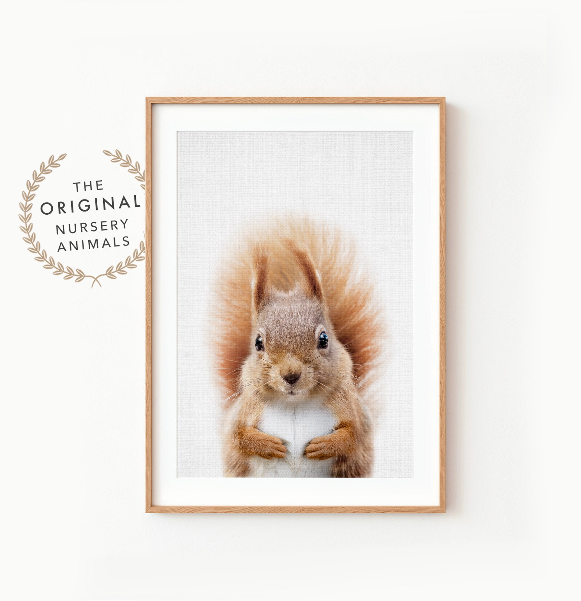 Squirrel Wall Art Print Woodland Animal Nursery Decor - Etsy