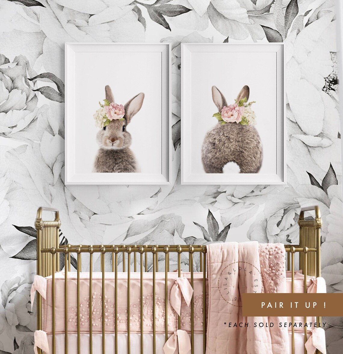 Bunny Rabbit Tail Print Girls Nursery Printable Wall Art - Etsy