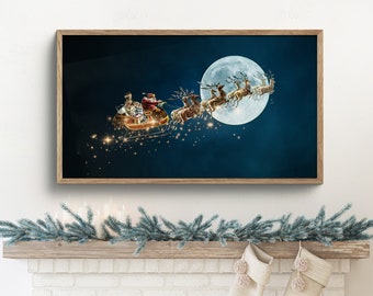 Samsung Frame TV Art for Christmas Santa's Departure - Etsy