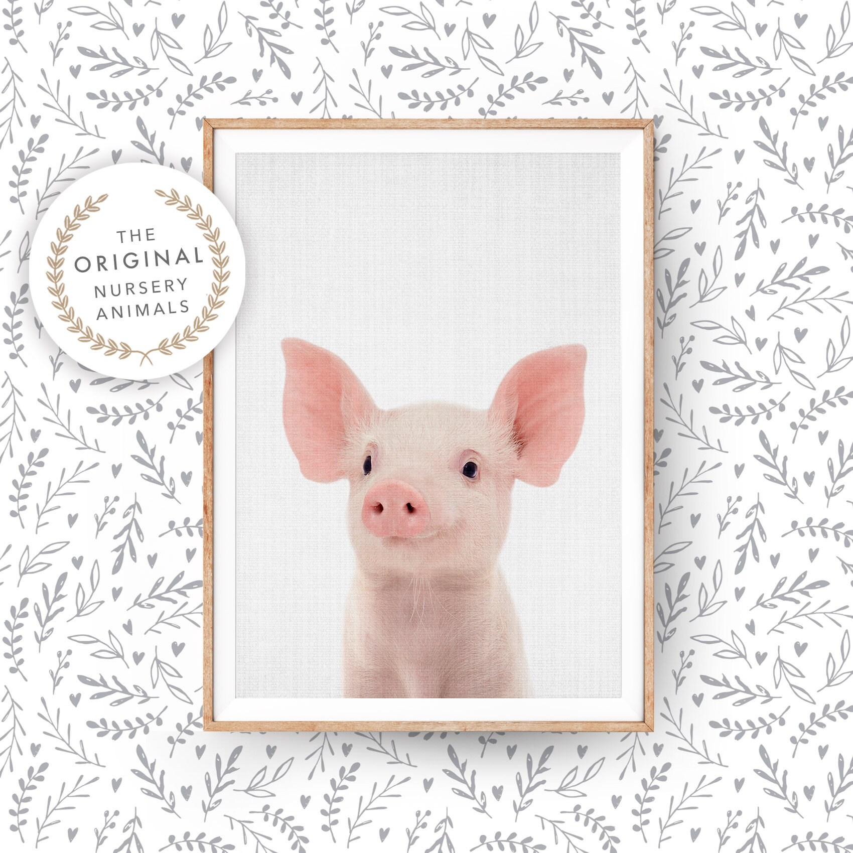 Wall Hangings Piglet Decoration Pig Wall Art Gender Neutral Nursery Pig ...