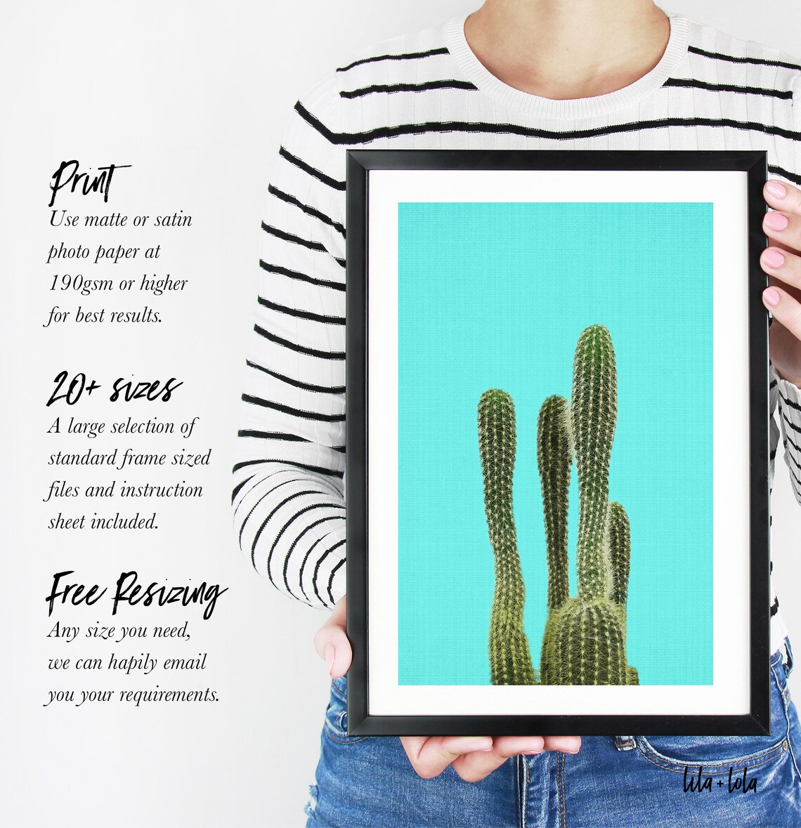 Cactus Print Western Decor Printable Large Poster Modern | Etsy