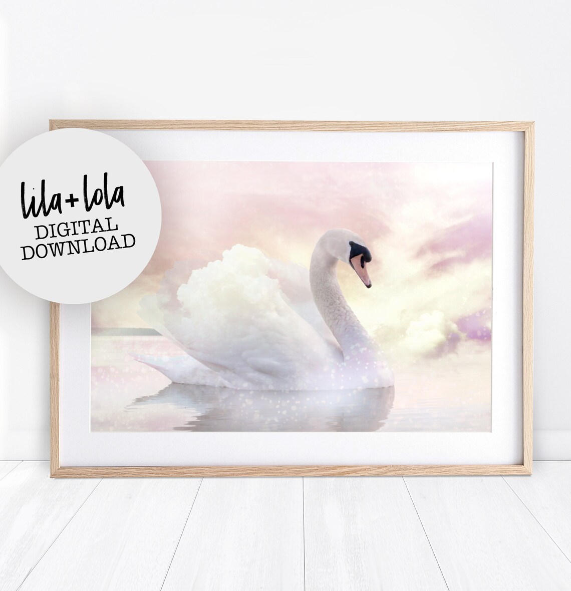 Swan Print PRINTABLE WALL ART Girls Bedroom Decor Digital | Etsy Australia