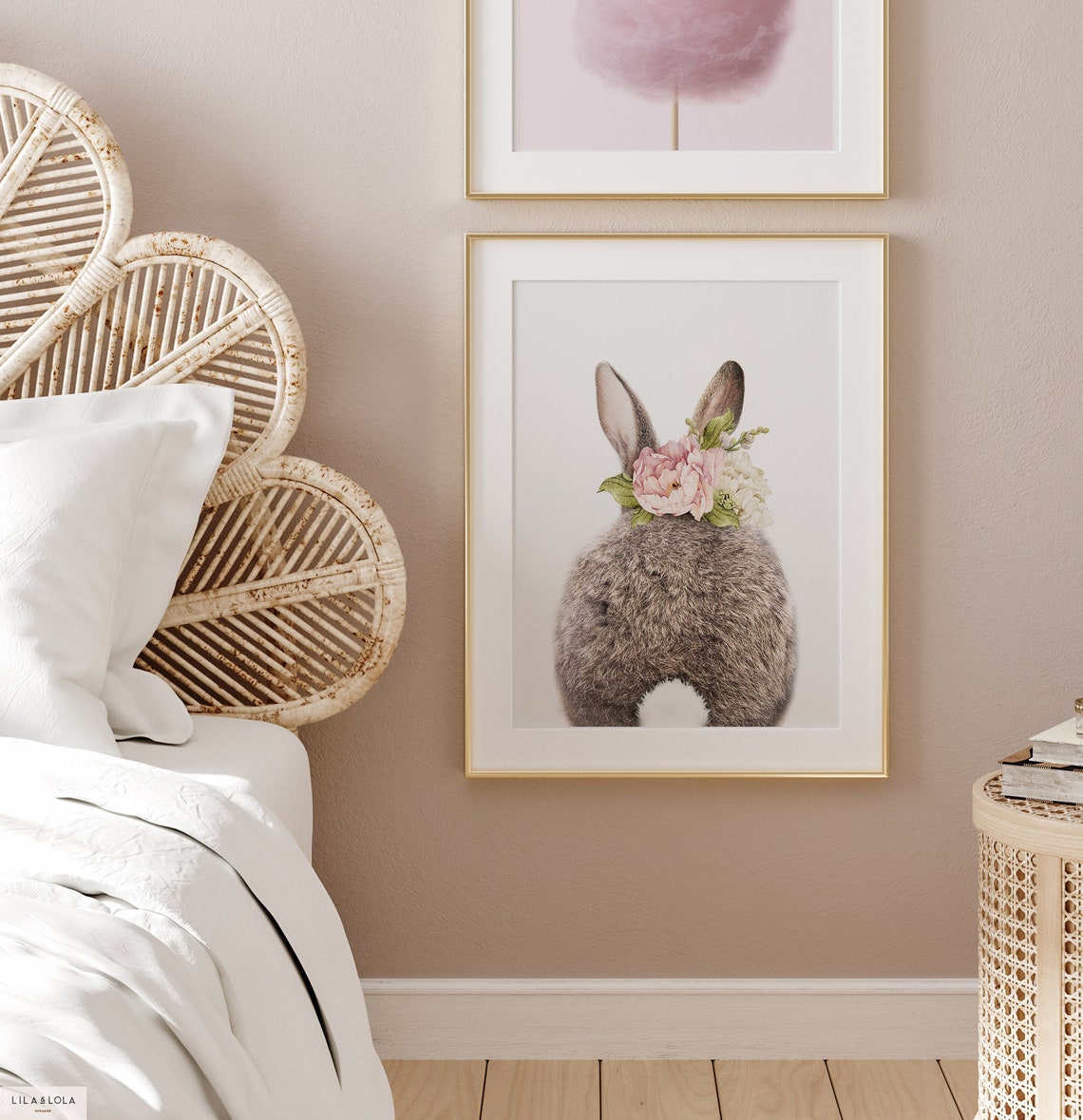 Bunny Rabbit Tail Print Girls Nursery Printable Wall Art | Etsy