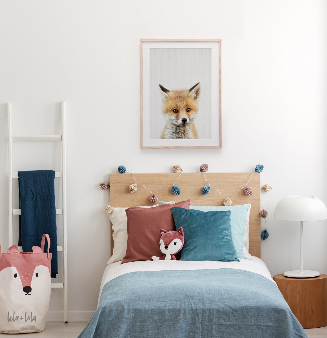 Baby Fox Print Nursery Animal Wall Art Woodland Decor Large - Etsy
