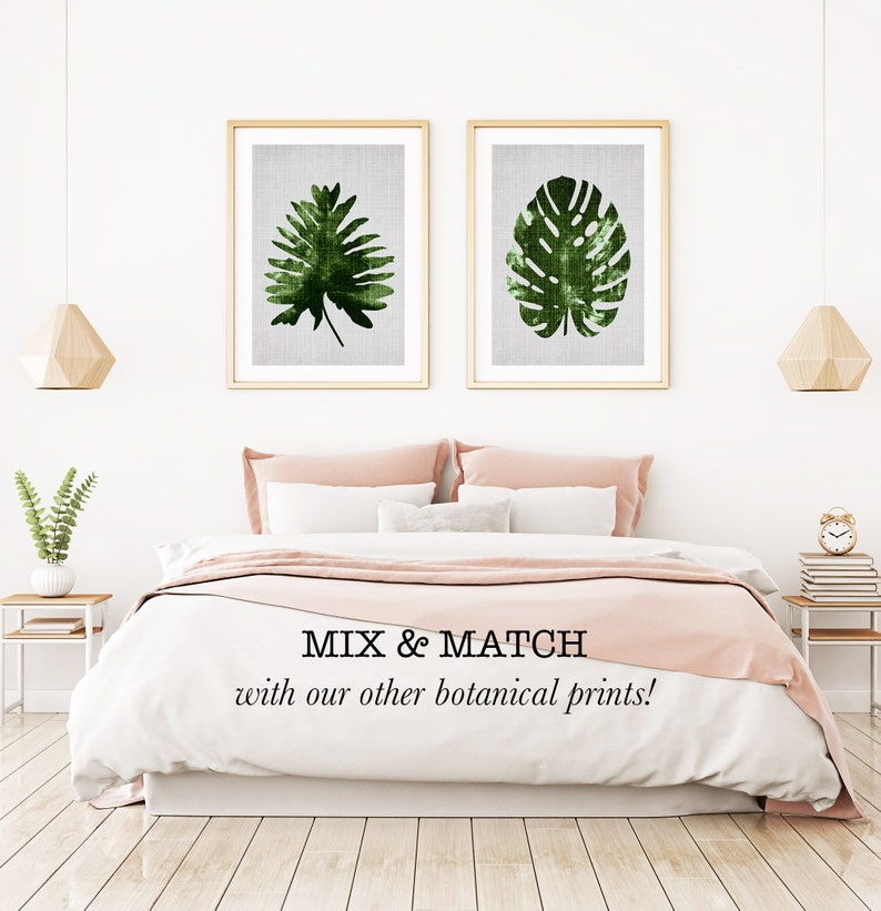 Monstera Leaf Print: Large Tropical Botanical Wall Art (digital ...