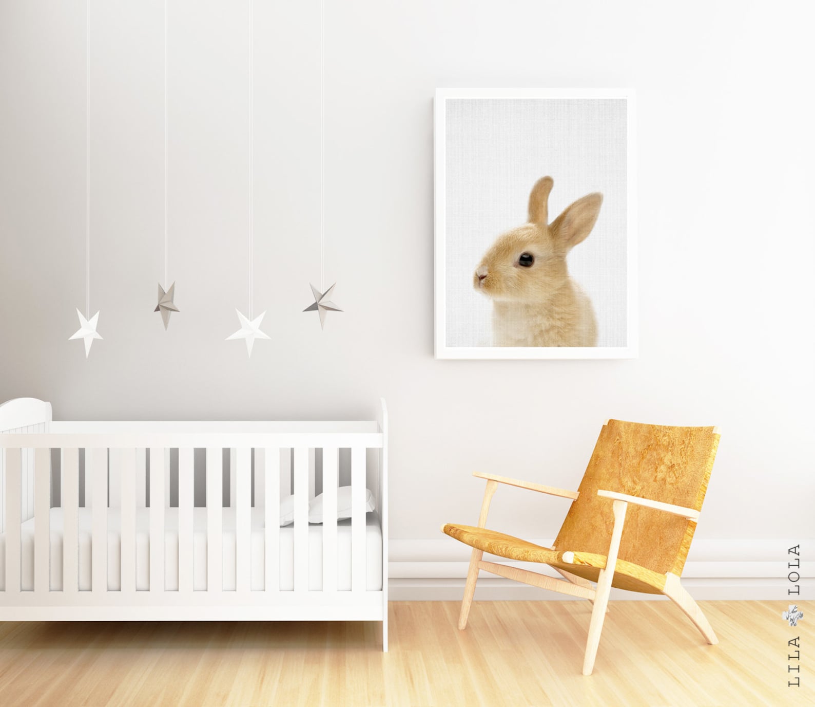 Rabbit Print Wall Art Baby Nursery Animal Woodlands Nursery | Etsy