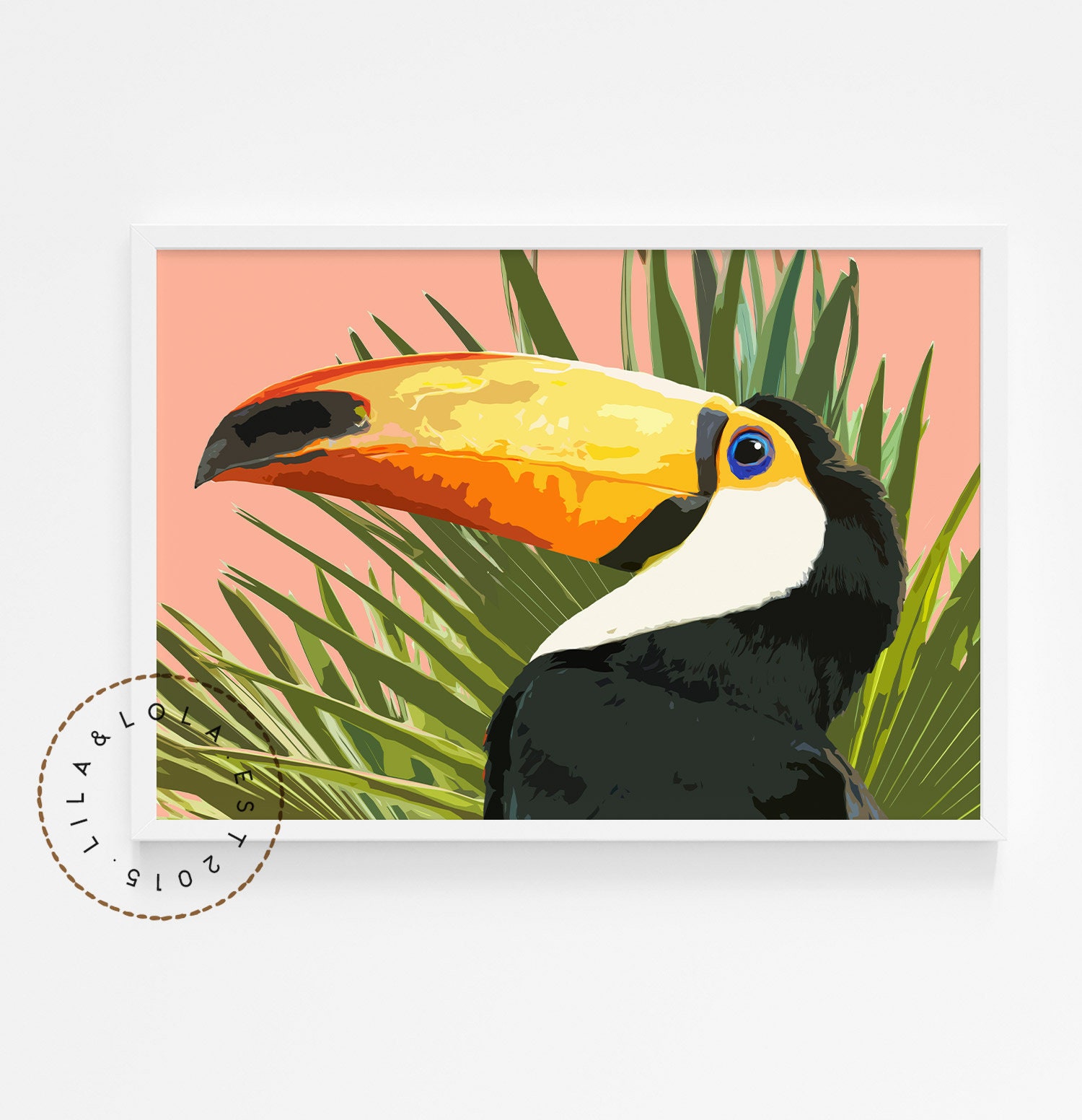 Toucan Art Print Tropical Bird Wall Decor Bright Pink - Etsy