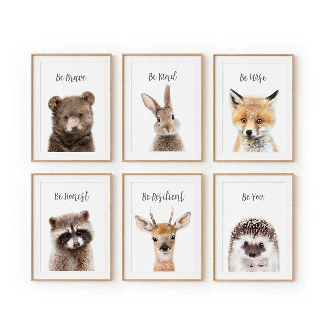 Woodland Nursery Animal With Virtues, Quotes, Print Set ~ Printable ...