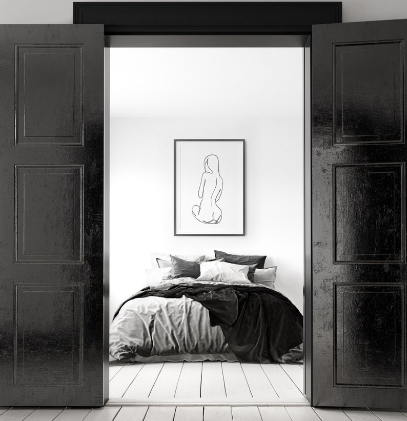 One Line Drawing Print Printable Art Modern Minimalist Wall Etsy
