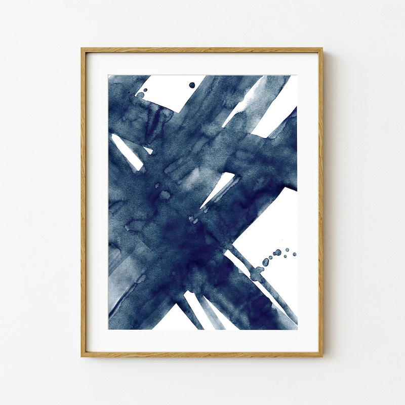 Blue Abstract Print - Etsy