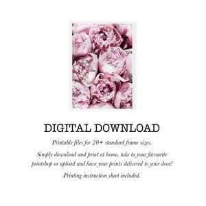 Printable Peonie, Bedroom Wall Decor, Peony Art Print, Pink Floral ...
