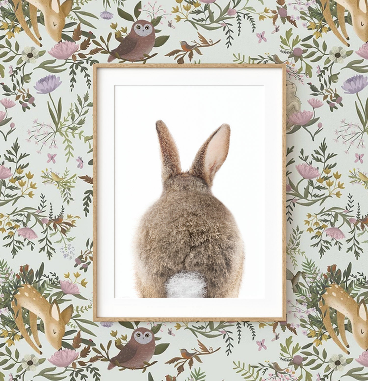 Bunny Rabbit Tail Print Nursery Wall Art Decor Instant | Etsy