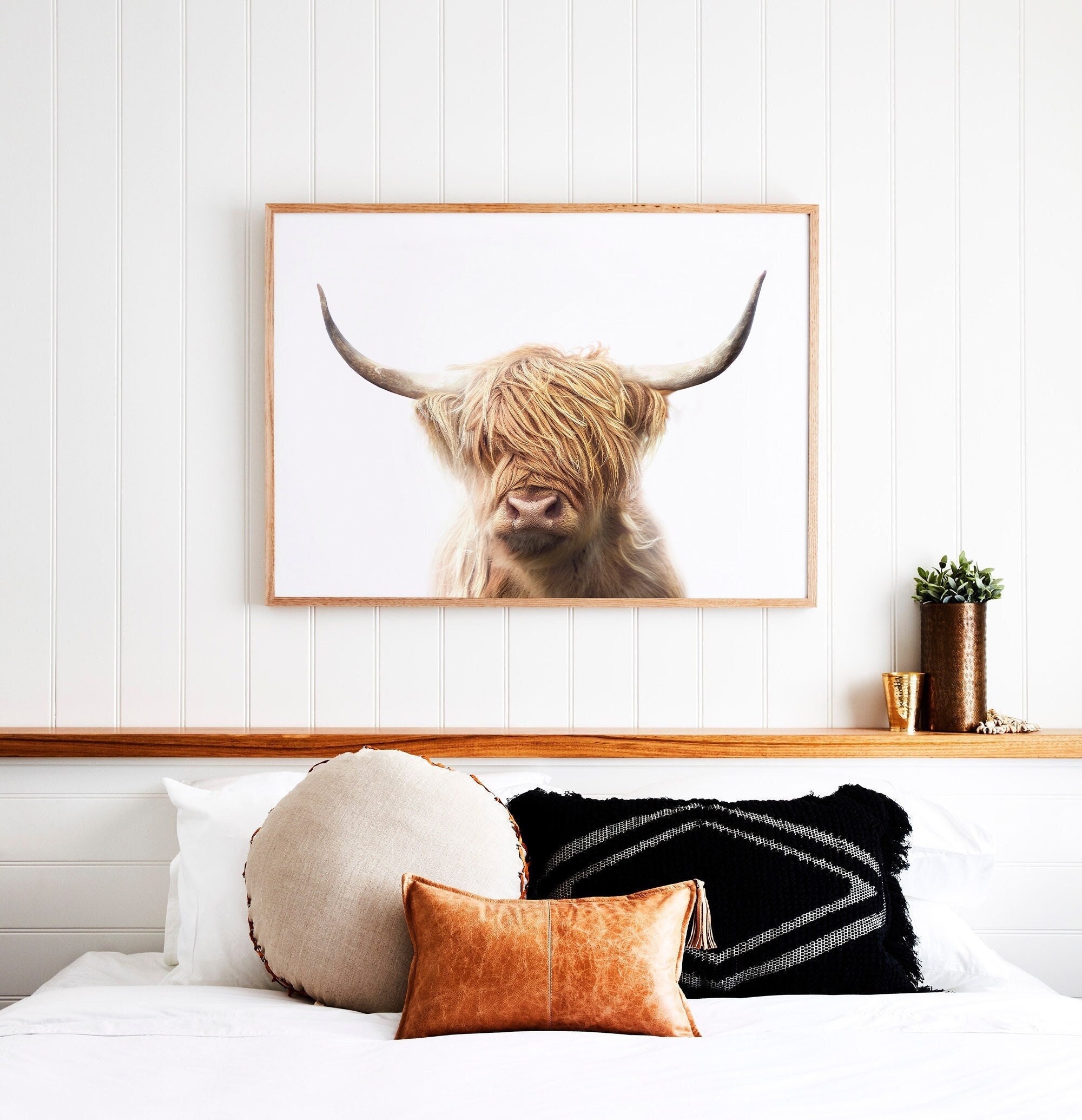 Highland Cow Print Printable Wall Art Colour Cow - Etsy