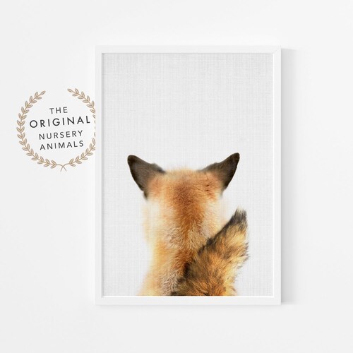 Fox Cub Tail Print Woodland Animals Woodlands Decor Baby - Etsy