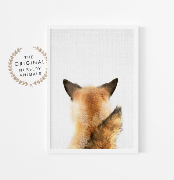 Fox Tail Wall Art Print Woodland Nursery Baby Animal Decor - Etsy