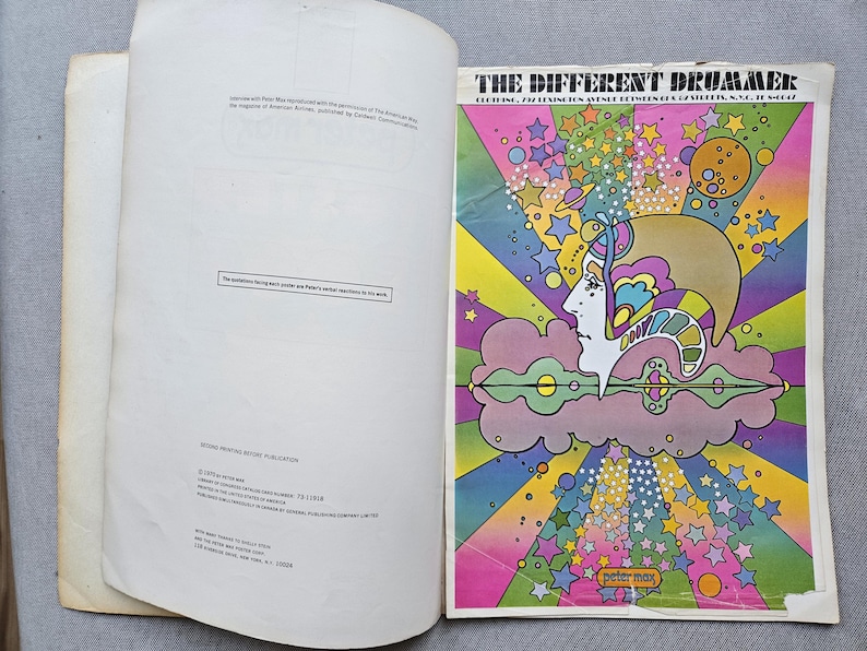 Peter Max Poster Book 1970. Second Printing Before Publication. 11 X 16 ...