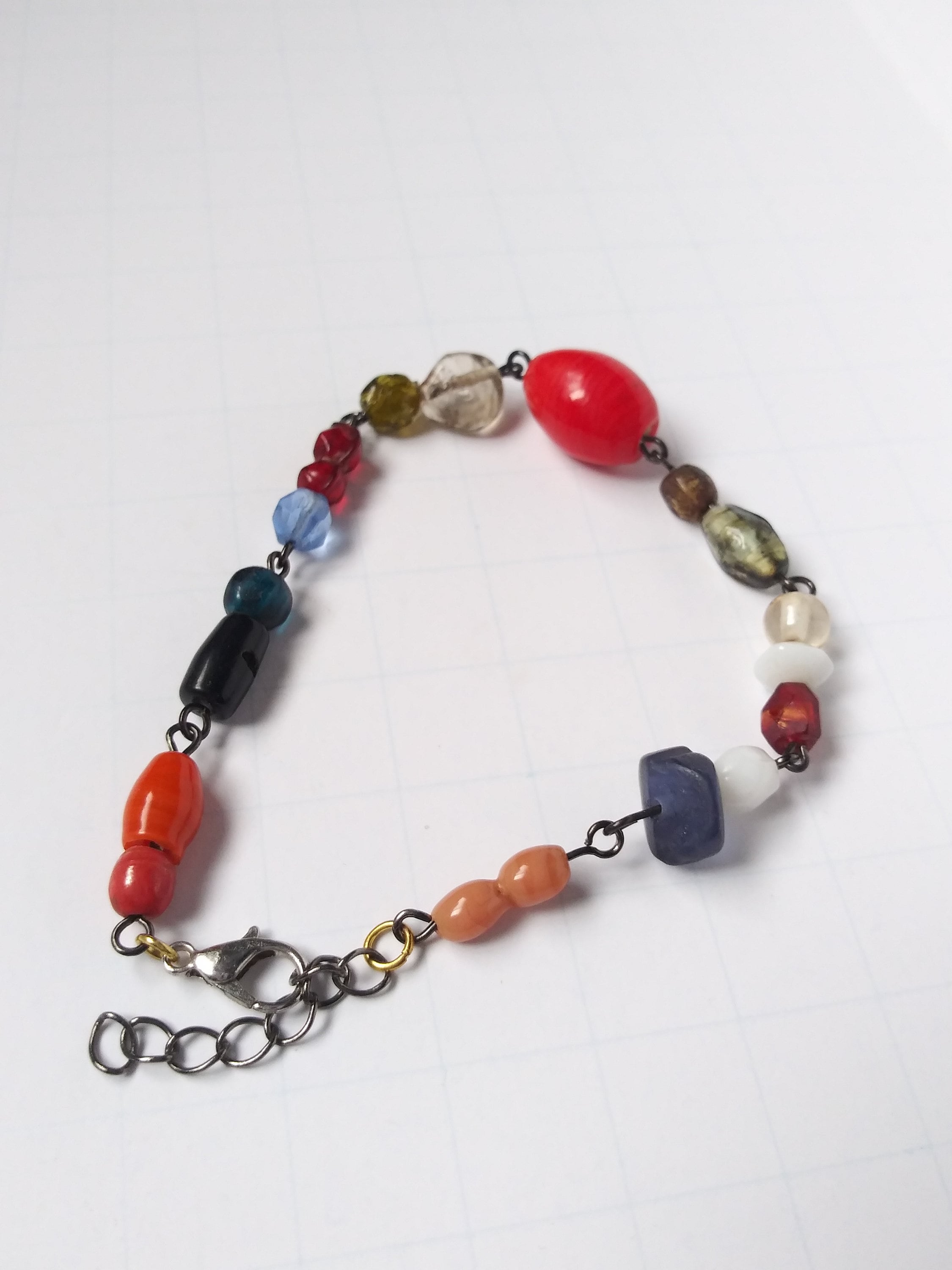 Eclectic Glass Bead Segment Bracelet Women's Unique - Etsy.de