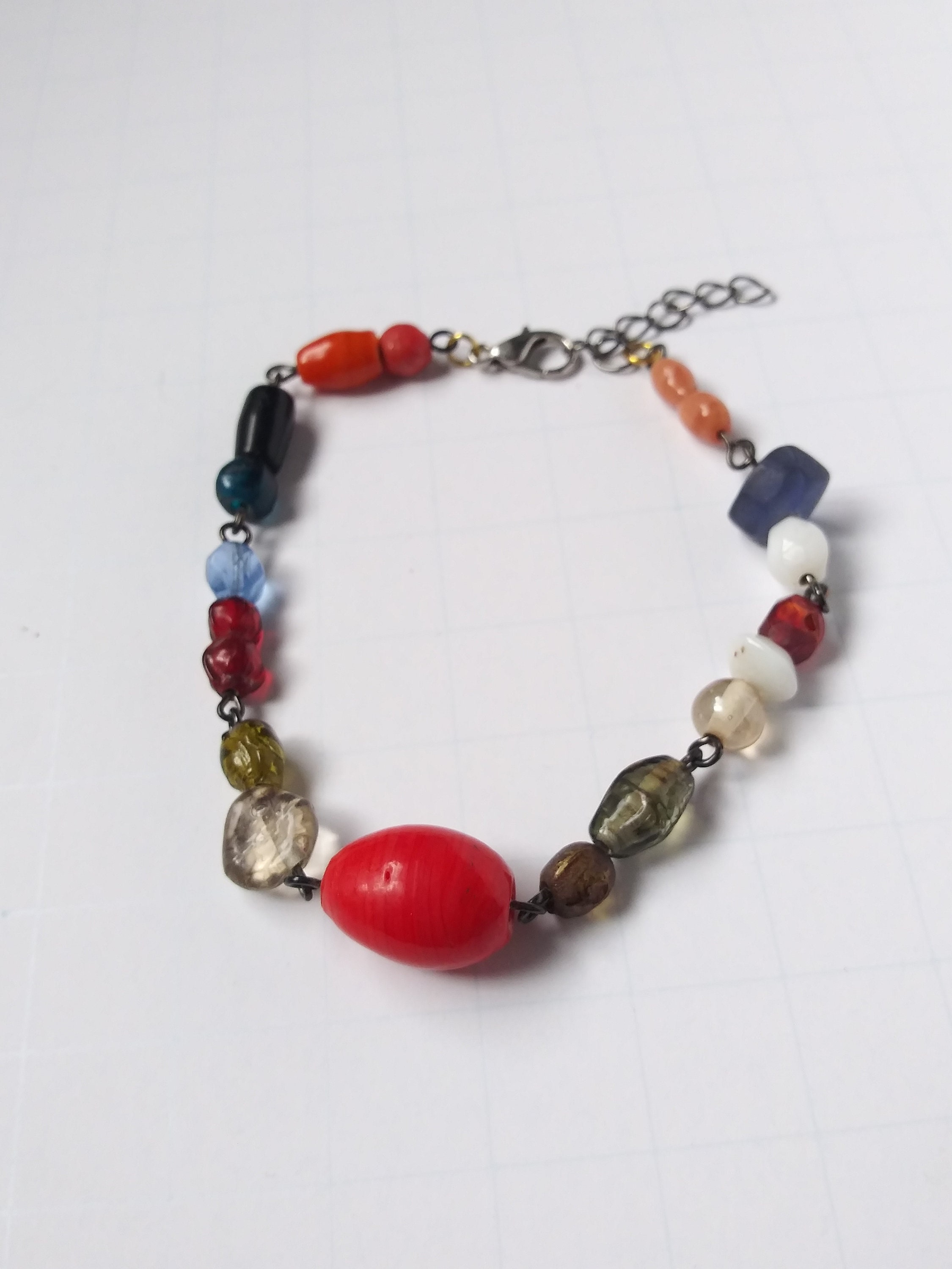 Eclectic Glass Bead Segment Bracelet Women's Unique - Etsy.de