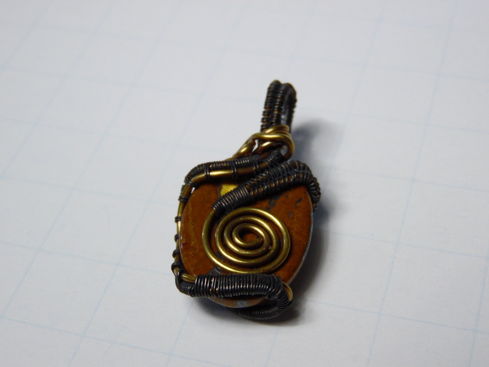 Tiger Iron Gemstone Wrapped in Copper and Brass Wire Wrapped - Etsy
