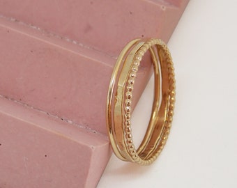 Gold Spiral Rings 14k Gold Filled Ring Stacking Ring Boho - Etsy