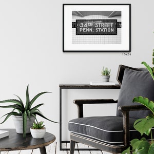 34th Street Subway Sign Print, Mosaic Tile Sign, Train Station Photo ...