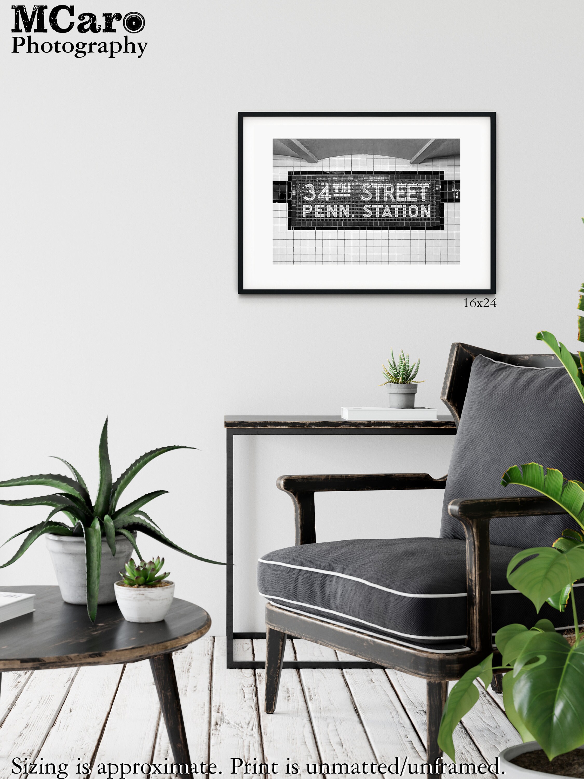 34th Street Subway Sign Print Mosaic Tile Sign Train Station - Etsy