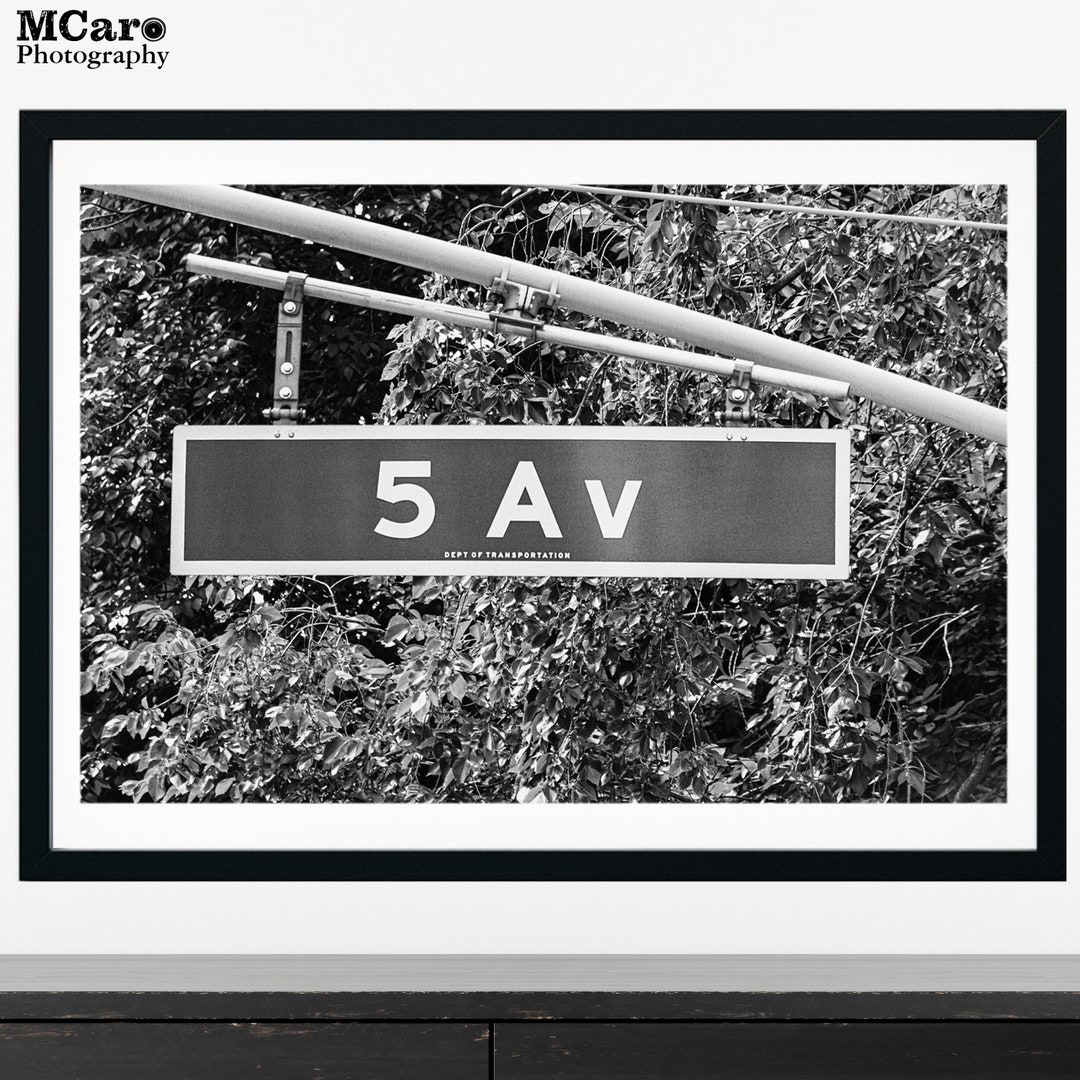 5th Avenue Street Sign Photography Fifth Avenue Print Black - Etsy