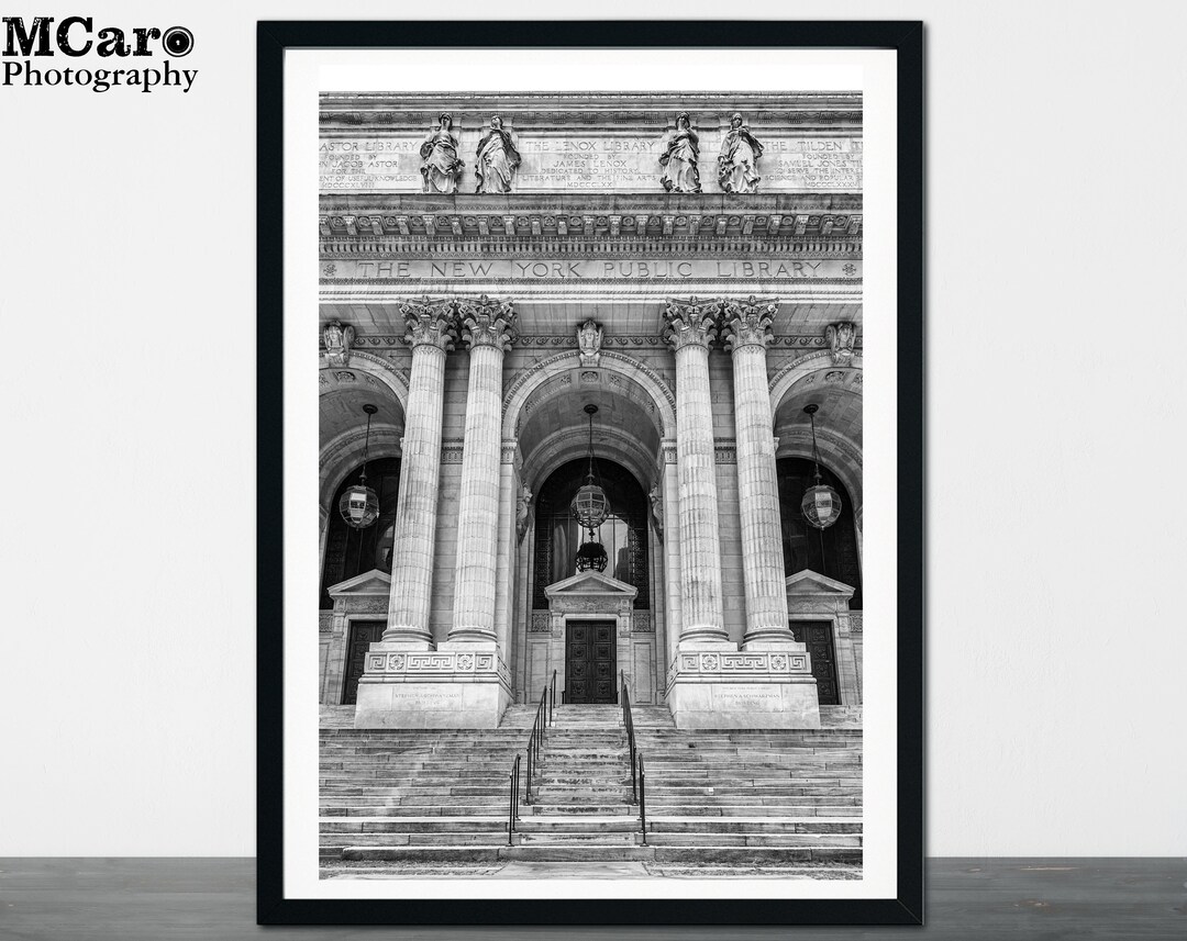 New York Print, New York Public Library Print, NYC Print, Manhattan ...