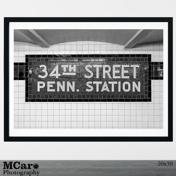 34th Street Subway Sign Print Mosaic Tile Sign Train Station - Etsy