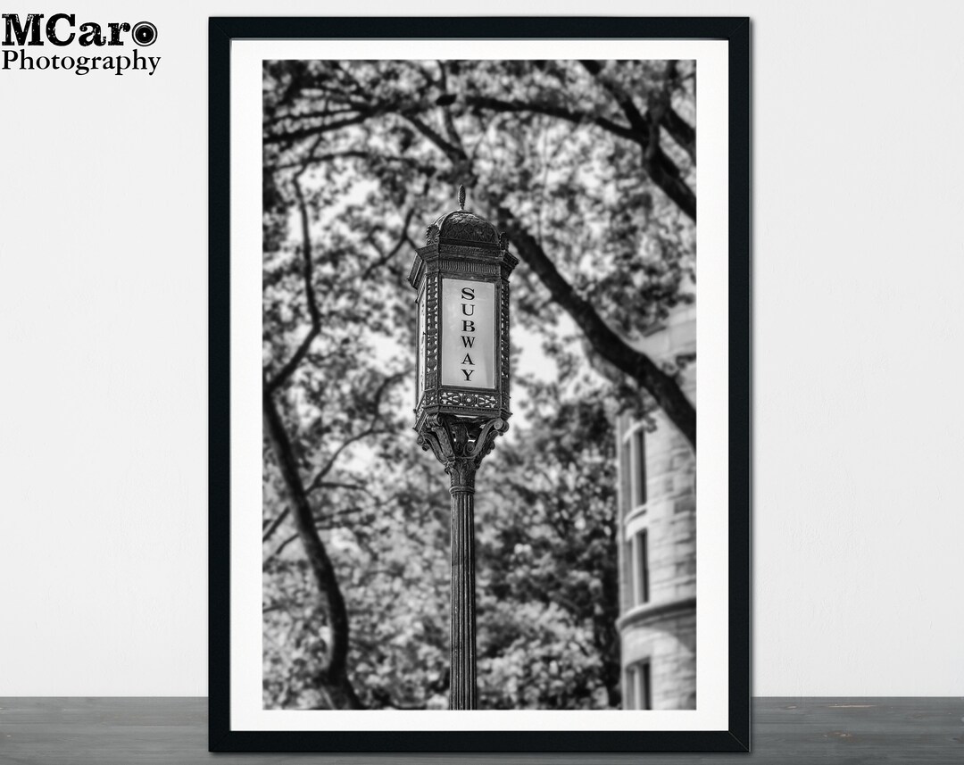 Subway Sign Print, Train Station Print, Subway Pole Print, Classic New ...