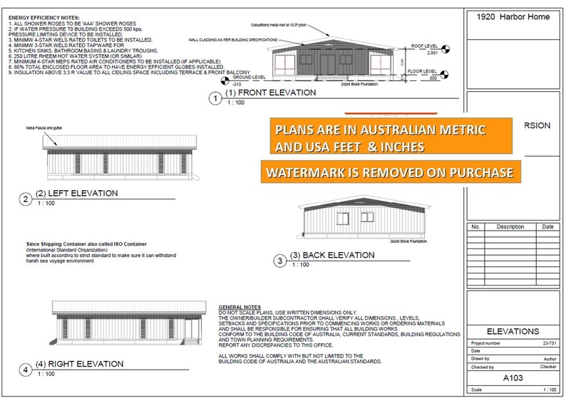 Build Plan#1920 Harbour: 4 Bedroom 4 Bathroom 3 Shipping Container Home ...