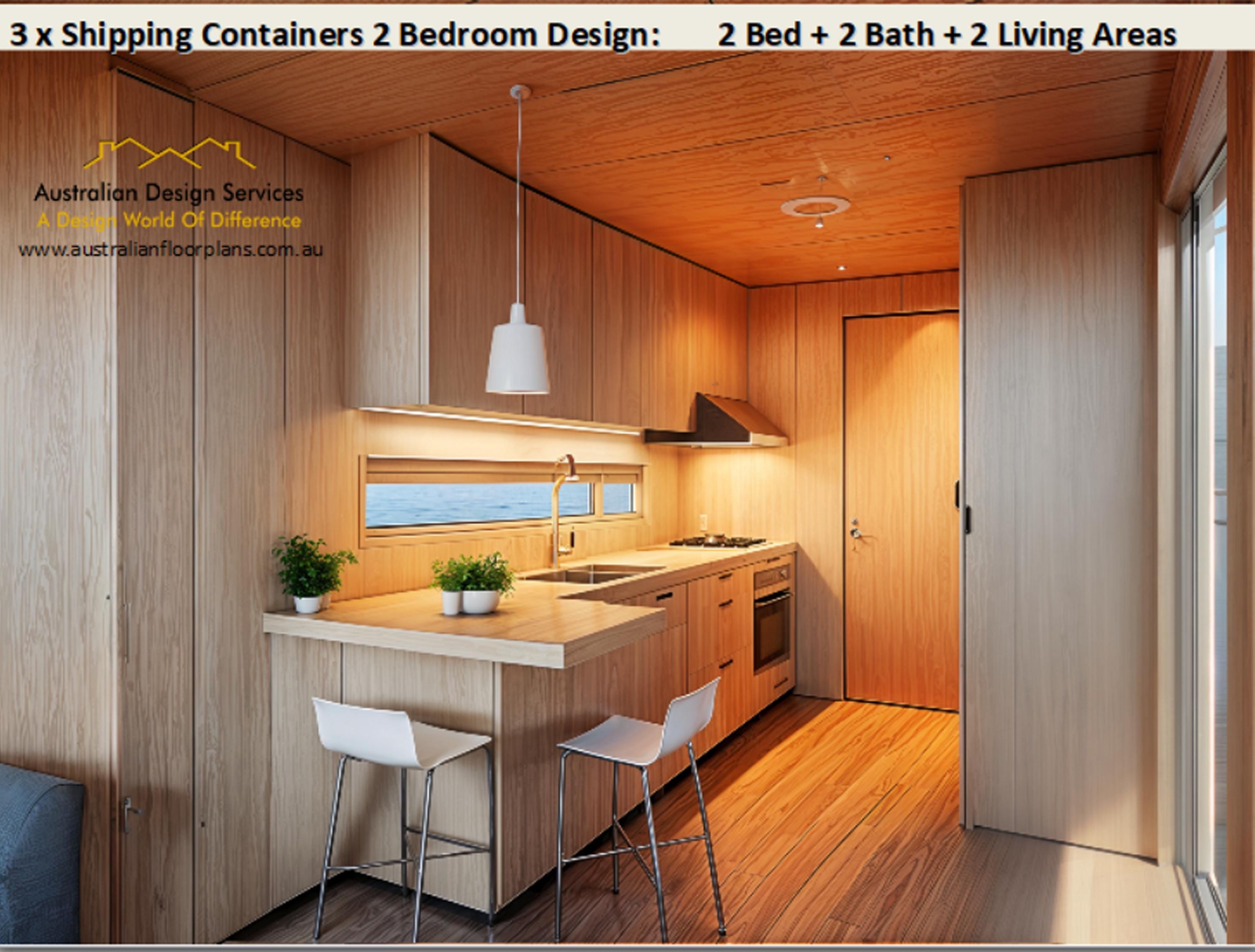 Build Plan#40 Titian 56.2: 2 Bedroom Shipping Container House Plans ...