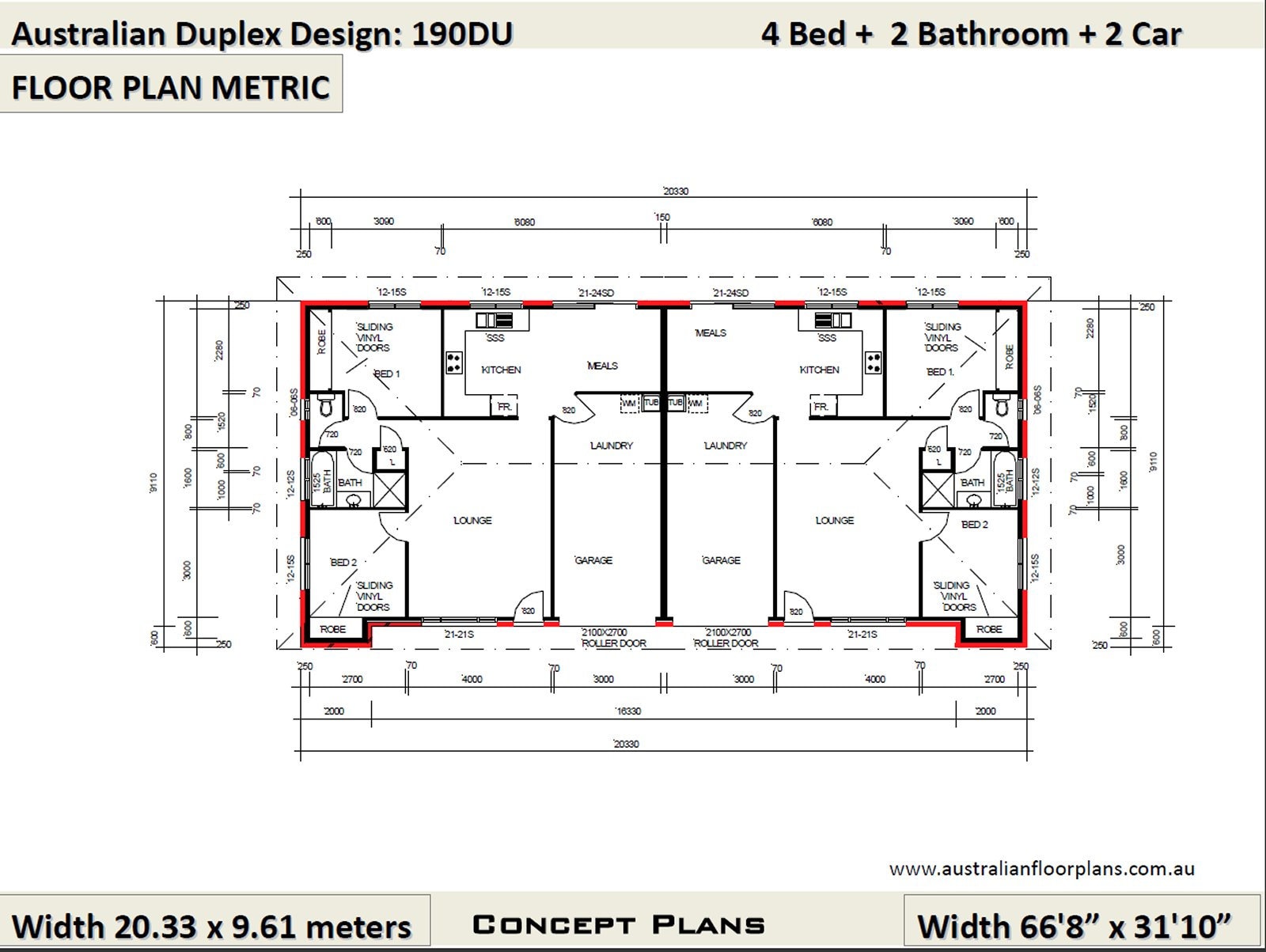 1942 Sq Foot or 190 M2 | 4 Bedrooms Duplex Design | 2 X 2 Bedroom ...