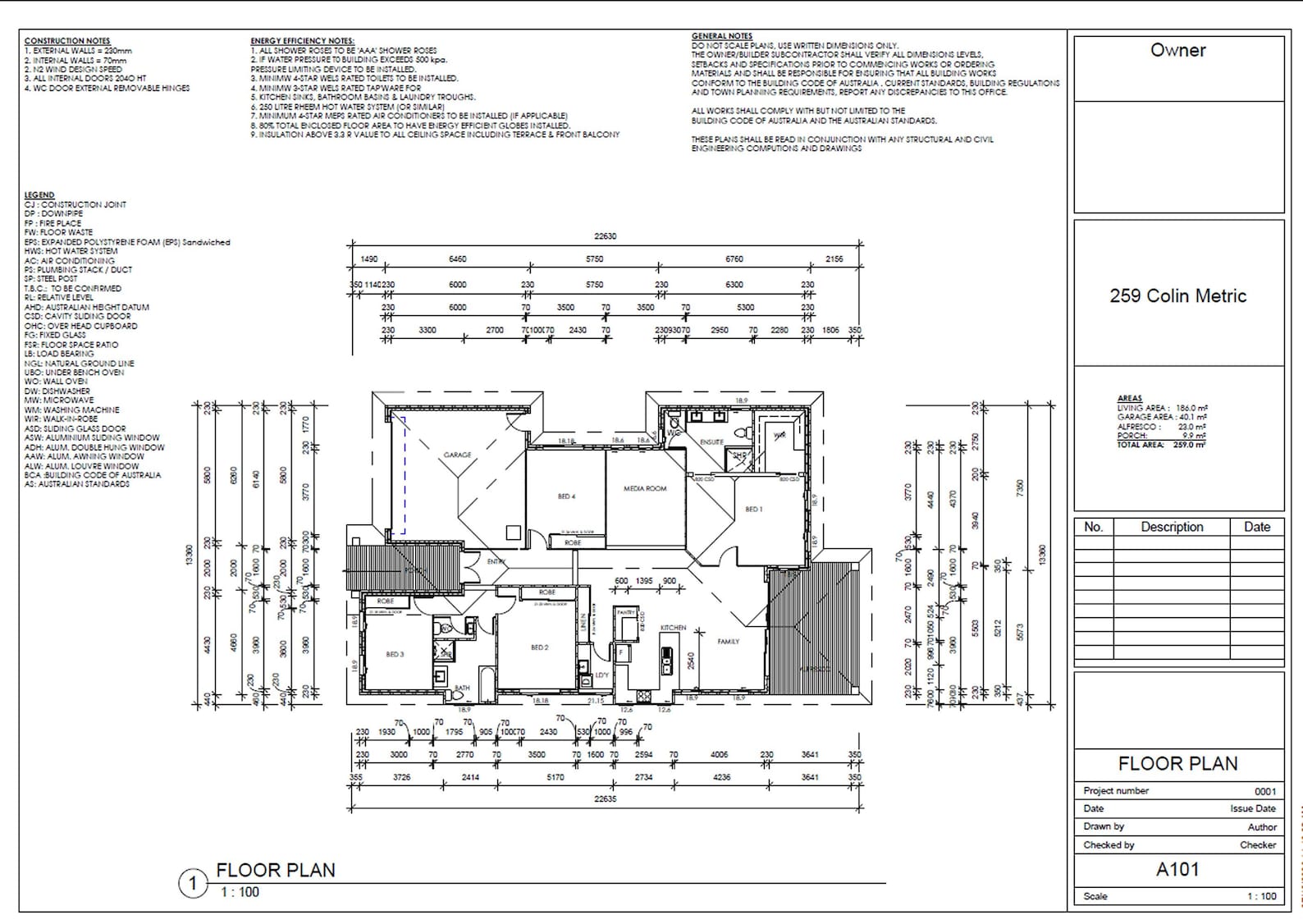 4 Bedroom MODERN HOUSE PLANS - 186 M2 / 2002 Sq. Feet 4 Bedroom ...
