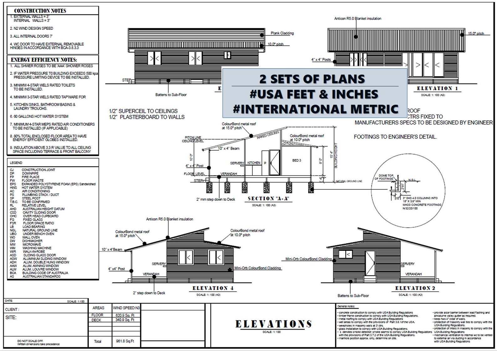 Skillion Roof 2 Bedroom House Plan Rosebud | Living Area 59.4 M2 | 620 ...